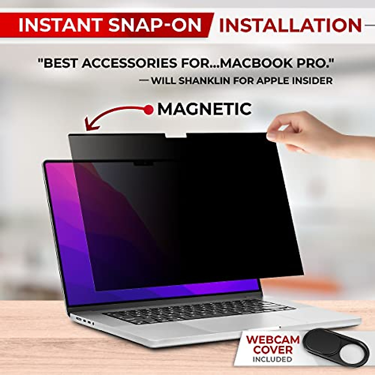 SightPro Magnetic Privacy Screen for MacBook Pro 13 Inch (2016, 2017, 2018, 2019, 2020, 2021, 2022, M1, M2) Laptop Privacy Filter and Anti-Glare Protector