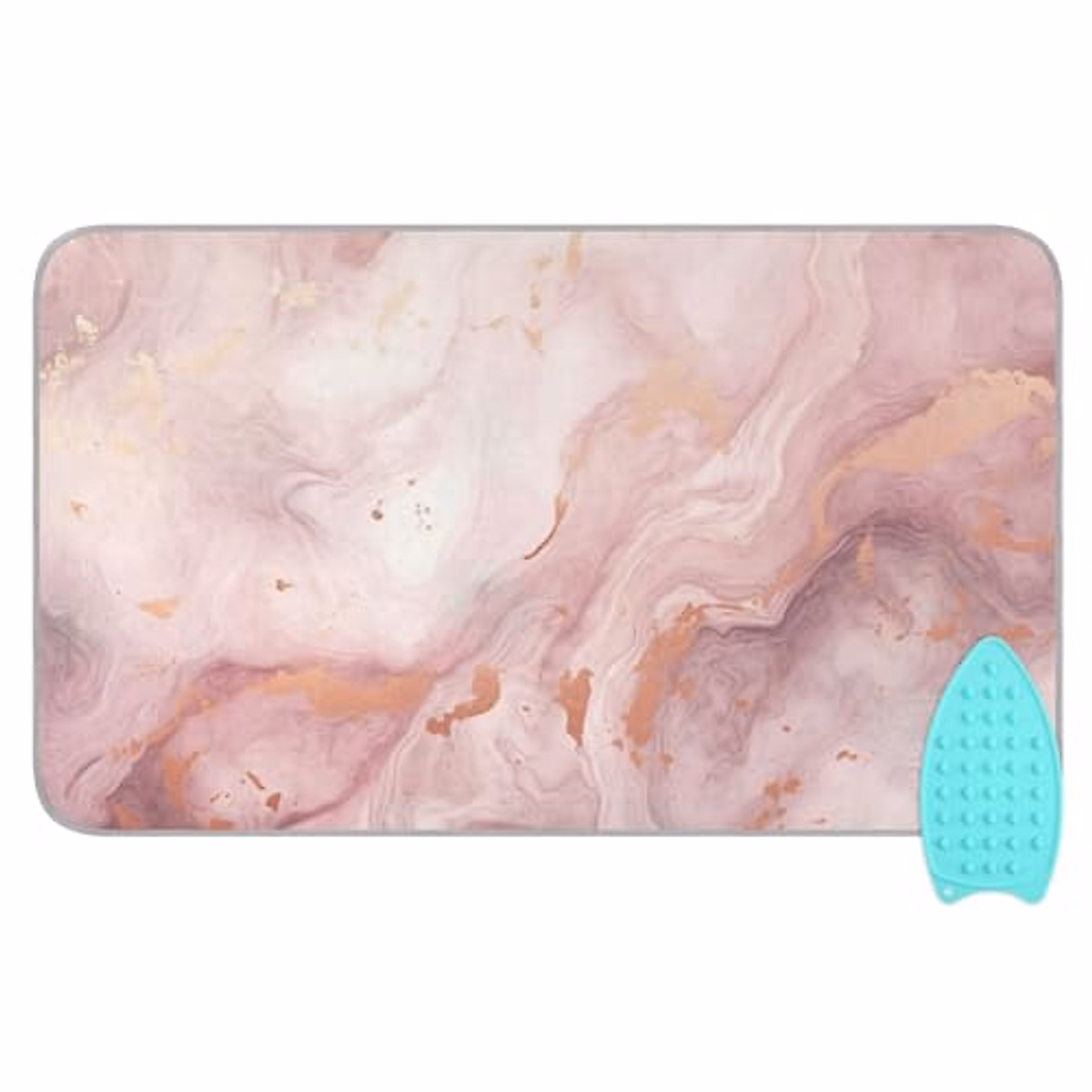 GOODOLD Pink Ink Texture Ironing Mat Portable Travel Ironing Pad for Washer,Dryer,Table Top, Iron Board Alternative Cover, Large Heat Resistant Ironing Blanket