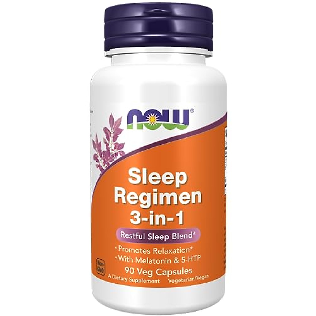 NOW Supplements, Sleep Regimen 3-In-1, With Melatonin, 5-HTP and L-Theanine, Restful Sleep Blend*, 90 Veg Capsules