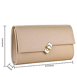 ZHANNI Clutch Purses for Women Elegant Evening Bag Handbag Wedding Clutch (Gold)