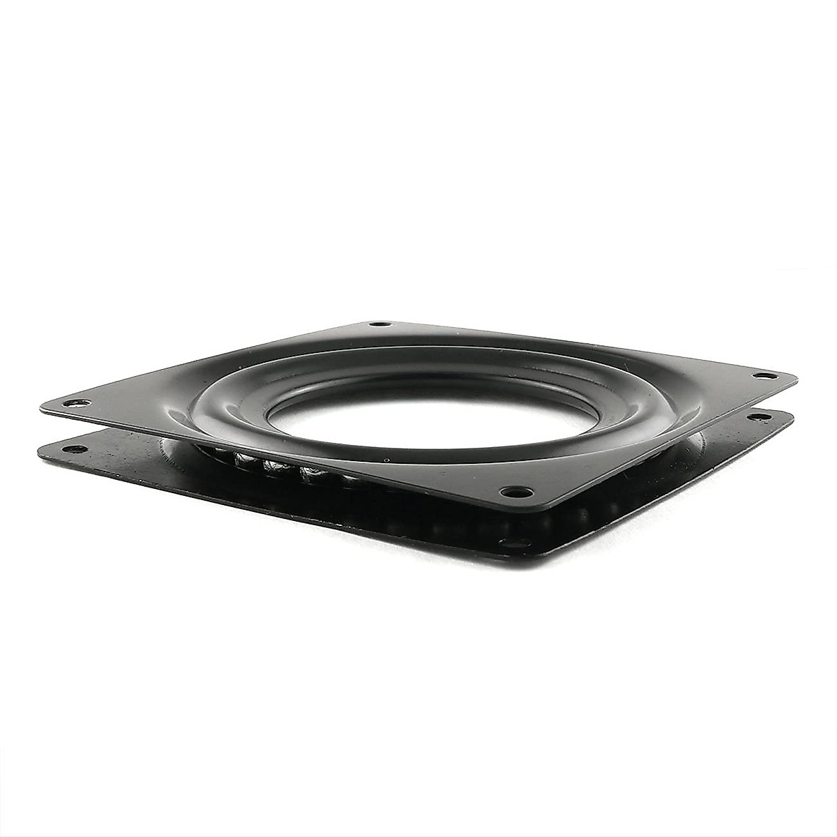 RLECS Swivel Plate 2PCS 4-Inch 360 Degree Hollow Square Lazy Susan Turntable Bearings Rotating Bearing Plate