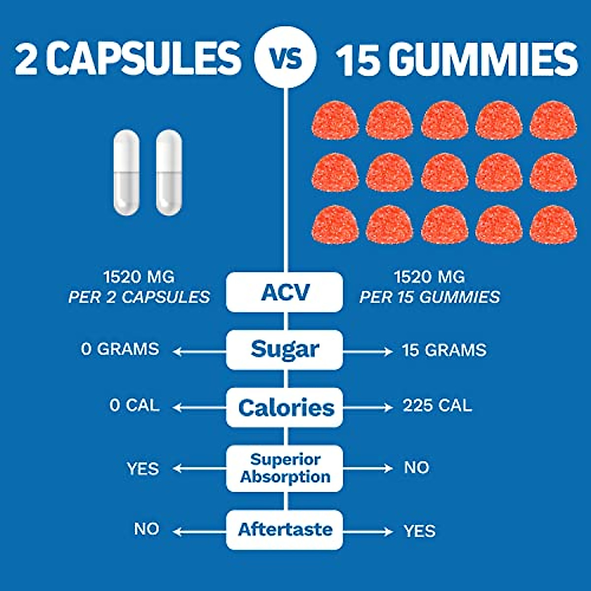 Herbtonics Apple Cider Vinegar Capsules with The Mother Plus Keto BHB - for Women & Men - Energy & Focus (120 Count (Pack of 2))