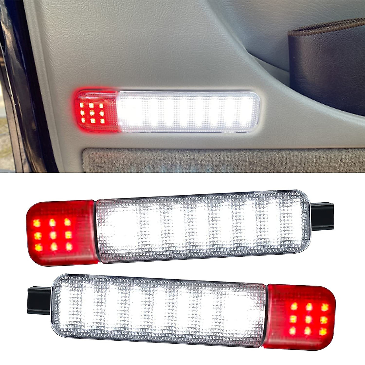 GZZTORES 4PCS Led Doors Panel Light Interior Courtesy Lights Compatible with Chevy Silverado GMC C/K,Sierra 1500 2500 3500, Suburban, Avalanche, Hum-mer H2 Yukon