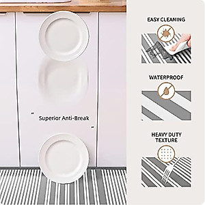 KOKHUB Kitchen Mat and Kitchen Rugs 2 PCS, Cushioned 1/2 Inch Thick Anti Fatigue Waterproof Mat, Comfort Standing Desk Mat, Kitchen Floor Mat with Non-Skid & Washable for Home, Office, Sink - Grey