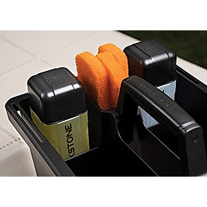 Blackstone 5556 Open Griddle Caddy Tool Box with Handle and Two Compartments Heavy Duty Saving Outdoor Grill BBQ Accessories, Portable Convenient Storage Cooking Space Organizer, Black