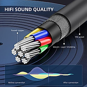 SCETREND RCA to 1/4 Cable 6ft, Dual 1/4 Inch TS Mono to Dual RCA Stereo Cable Male to Male Gold Plated Compatible for AV Receiver, Speaker, Amplifier, Home Theater System