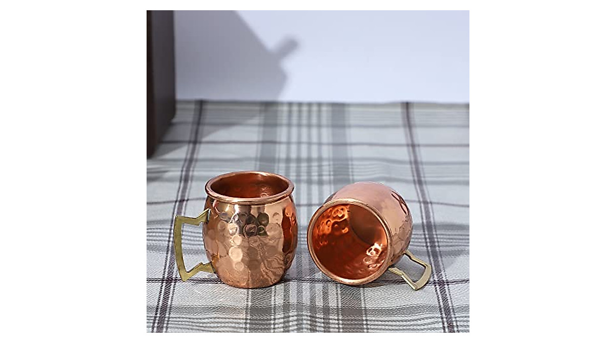 Authentic 2 Oz Copper Mini Moscow Mule Mug Set