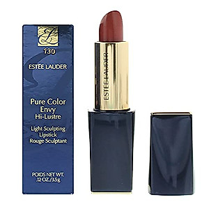 Estee Lauder Pure Color Envy Hi-Luster Light Sculpting Lipstick, Shimmer Medium Crème, No. 130 Slow Burn, 0.12 Oz