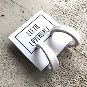 White Acrylic Tapered Lucite White Hoop Earrings 1.25 Inches