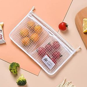 ThreeFourIU Refrigerator Door Organizer Set, Fridge Hanging Mesh Bag for Kitchen Storage Bag, Household Sundries Sorting Bag Used to Refrigerator Side Door, Only for Small Objects Containers, 4 Packs