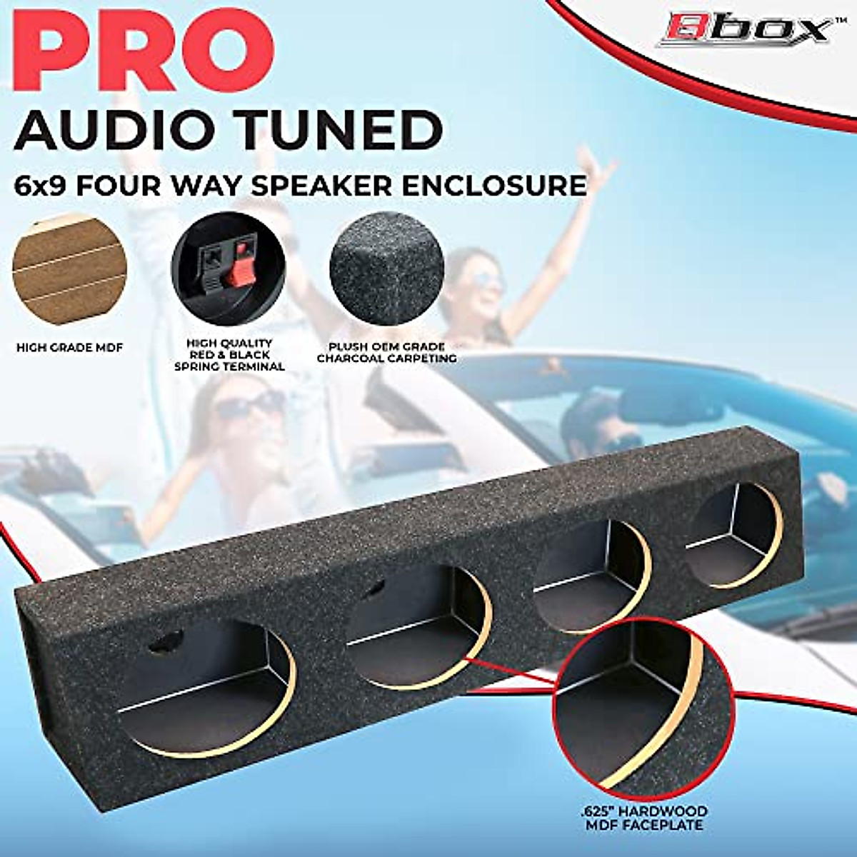 Atrend Pro Series 6x9 4 Way 6” x 9” Quad, Wedge Shaped Speaker Enclosure