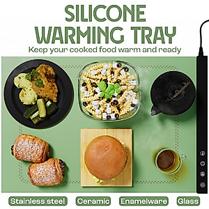 Kitchensilk Food Warming Mat - Adjustable Temperature & Timer, Foldable & Portable Silicone Electric Warming Tray, Essential Food Warmer for Buffet, Parties, Gatherings, Daily Use.