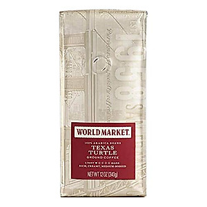 World Market Texas Turtle Ground Coffee – Pure Medium Classic Roasted Powdered Coffee | Perfect for Morning Coffee with Caramel, Chocolate and Pecan Flavors | 12 Ounce