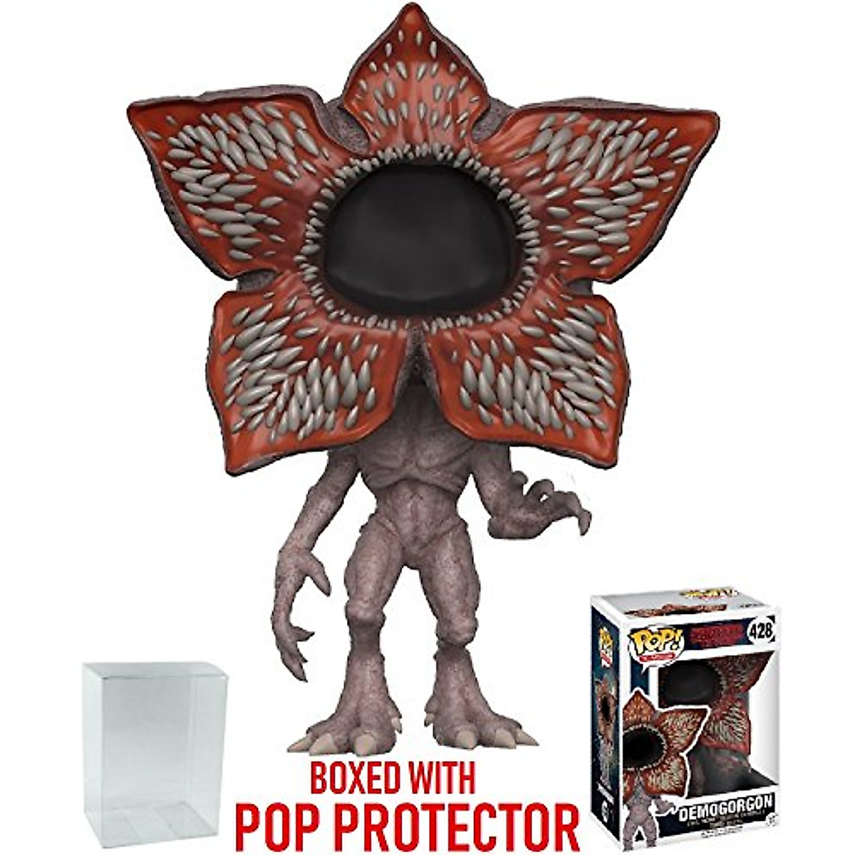 POP Stranger Things - Demogorgon (Open Mouth Version) Funko Pop Vinyl Figure (Bundled with Compatible Pop Box Protector Case), Multicolored, 3.75 inches