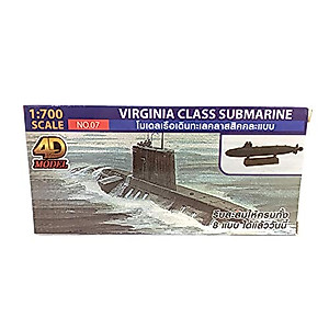4D 1:700 Scale USS Virginia Class Submarine SSN-774 Battleship US Navy No.07 Miniature Toy Figure Model Kit