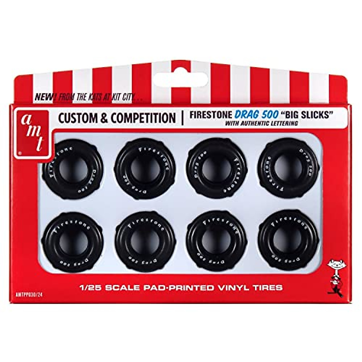 AMT Parts Packs - Firestone Drag 500 Big Slicks Parts Pack (Works with Many Vintage Drag Racing, Muscle, Custom & streed Rod car Kits)