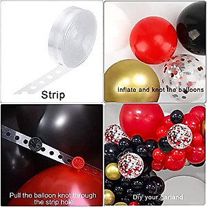 Black White Red Gold Balloon Garland Kit, is Perfect black red white gold themed bridal shower birthday wedding party graduation party decorations.Casino Card Night Poker Las Vegas Party Decorations.