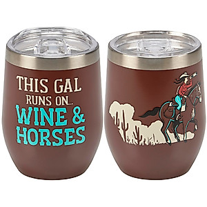 Primitives by Kathy Wine Tumbler - Wine & Horses