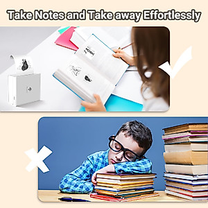 Phomemo M02 Sticker Printer - 2024 Mini Pocket Printer Portable Thermal Inkless Photo Printer via Bluetooth - Good for Exam Notes, Study Notes, Scrapbooking, Journal, Work, Gifts