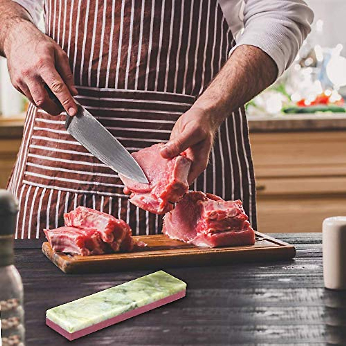 Knife Sharpening Stone,3000/10000 Whetstone Polishing Sharpener Stone for Kitchen Knife Tool (Green)