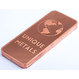 1 Kilo .999 Pure Copper Bar Bullion with Element Design - Unique Metals