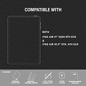 TORRO Case Compatible with iPad Air 6/5 / 4 – Premium Leather iPad Air 2024 (M2) / 2022/2020 Cover with Stand Function, Apple Pencil Connectivity and Wake Sleep Function (Dark Brown)