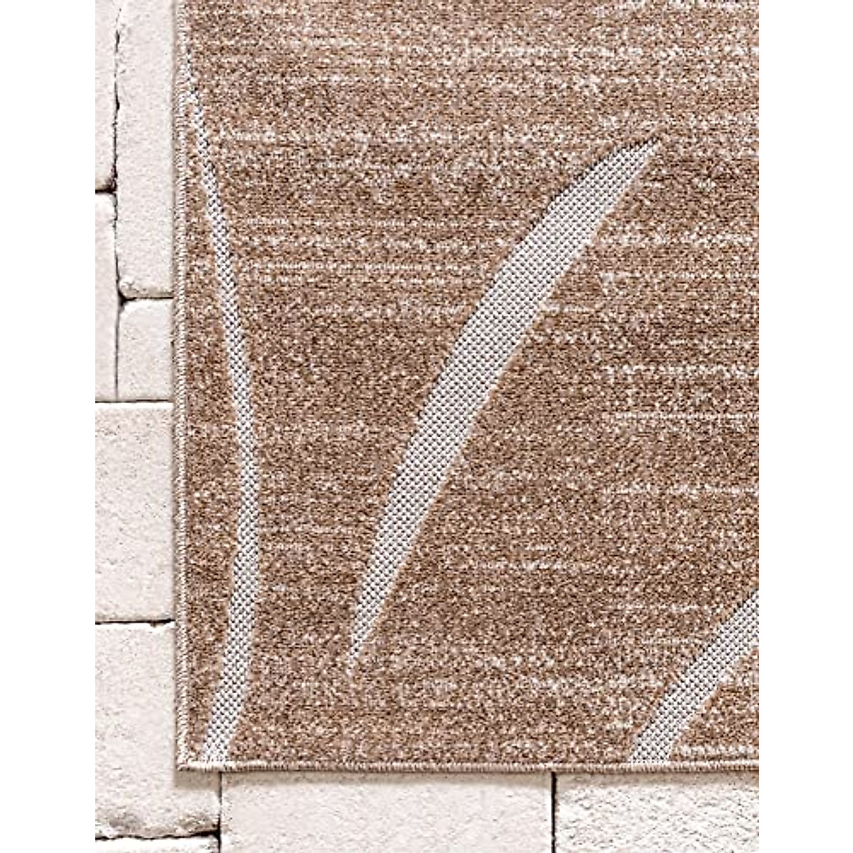 Unique Loom Outdoor Botanical Collection Area Rug - Orlando (5' 1" x 8' Rectangle, Beige/ Cream)