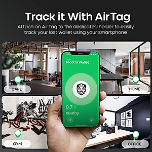 ALPHA PAIR Smart Wallet with Air Tag Holder & Clip - Minimalist Bifold RFID Blocking Wallet - Airtag Wallet Men with Money Clip - Wallet with Airtag Holder - Men Wallet with Airtag