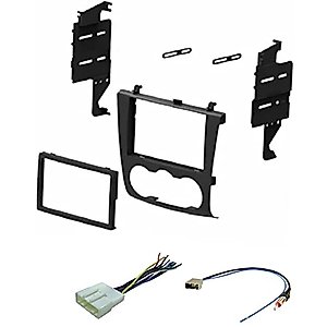 ASC Audio Car Stereo Install Dash Kit, Wire Harness and Antenna Adapter for Installing a Double Din Aftermarket Radio for 2007 2008 2009 2010 2011 2012 Nissan Altima w/Manual Climate Knobs Only