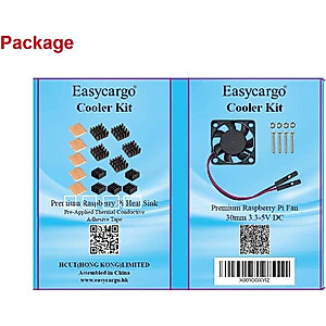 Easycargo Laptop M.2 Heatsink Kit, Copper m.2 Heat Sink + Thermal pad 1mm 0.5mm for Cooling Laptop M.2 2280 SSD (4-Pack)