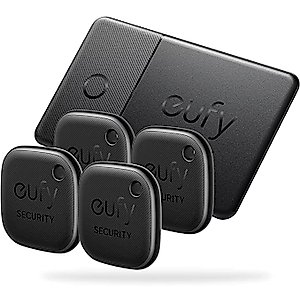 eufy Security by Anker SmartTrack (Black, 4Links +1Card), Works with Apple Find My (iOS Only), Item Tracker, Phone Finder, Water Resistant, Android Not Supported