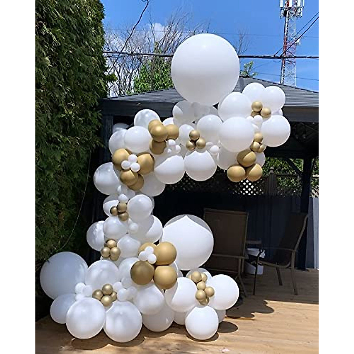 White Balloons 84 pcs White Balloons Garland Arch Kit 5 inch +12 inch +18 inch Pastel White Balloons Happy Birthday Balloons Baby Shower Decorations Wedding Balloons