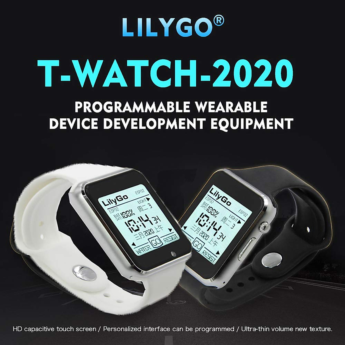 youyeetoo ESP32 T-Watch-2020 with 1.54 Inch Touch Display and programmable Wearable Environmental Interaction