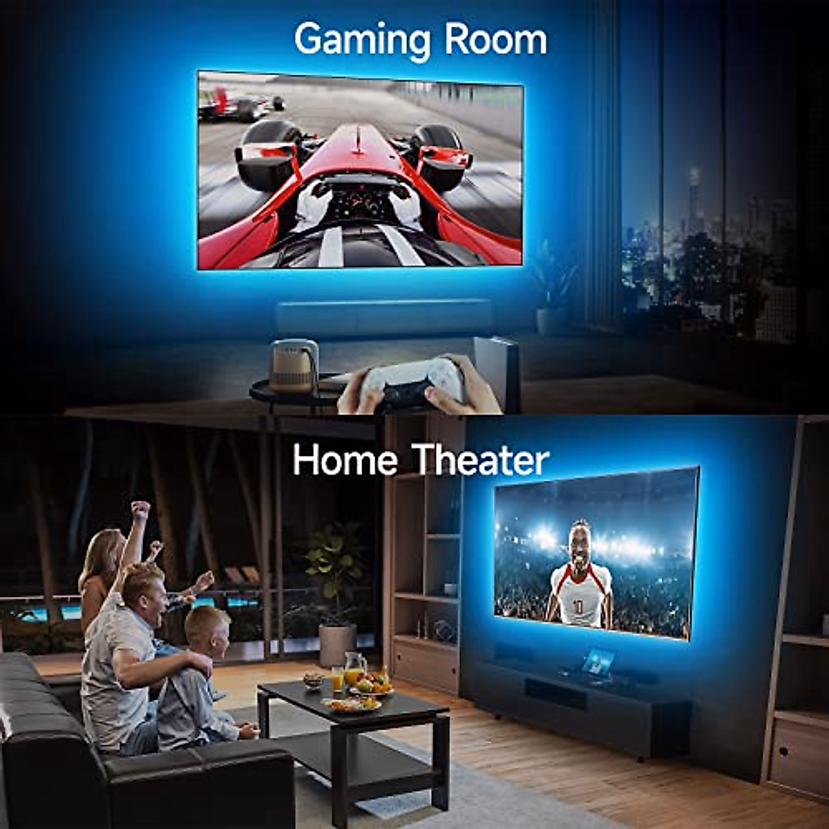 JHXGD LED Lights for TV Led Backlight, 9.8ft RGB Led Strip Lights for TV Lights Behind, USB TV Led Lights Strip for 32-43in TV, Bluetooth APP Remote Control Music Sync TV Backlight for Gaming Room