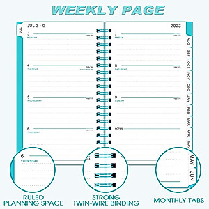 2023-2024 Pocket Planner/Calendar - Weekly & Monthly Pocket Planner, JULY 2023 - JUNE 2024, 6.8" x 4.3", Strong Twin - Wire Binding, Plastic Cover, Round Corner