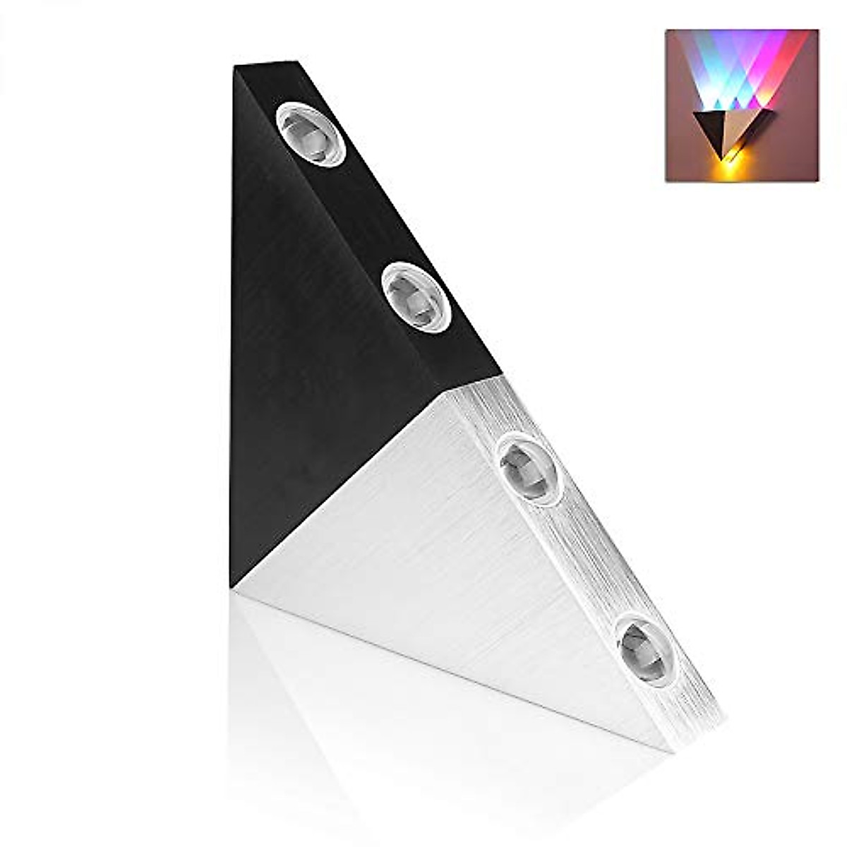 LemonBest Modern Triangle 5W LED Wall Sconce Light Fixture Indoor Hallway Up Down Wall Lamp Spot Light Aluminum Decorative Lighting for Theater Studio Restaurant Hotel (Hardwired)