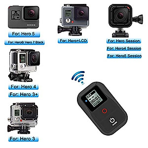 Suptig Remote WiFi Remote Compatible for Gopro Hero 8 Hero 7 Black Hero 6 Hero 5 Hero 4 Hero Session Hero 3 Hero 3+ Hero +LCD Max Fusion Waterproof Wireless Remote WiFi Remote (Black)