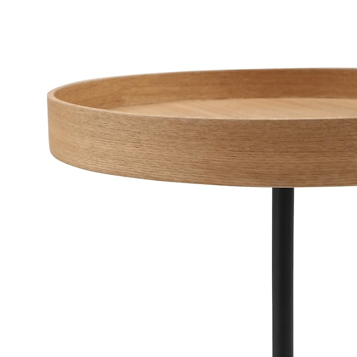 Round Pedestal Side Table | Ash Veneer Top | End Table | Night Stand | Plant Stand | Modern | Mid Century | Living Room