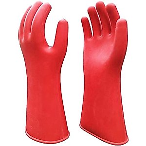 DJDEEK Electrical Insulated Lineman Rubber Gloves Electrician High Voltage Hand Shape Waterproof Safety Protective Work Gloves 12KV Insulating for Man Woman