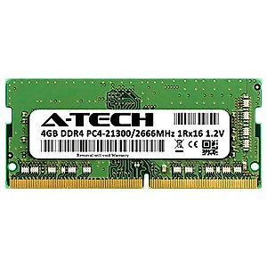 A-Tech 4GB Memory RAM for Dell Alienware Area-51M - DDR4 2666MHz PC4-21300 Non ECC SO-DIMM 1Rx16 1.2V - Single Laptop & Notebook Upgrade Module (Replacement for AA086413)