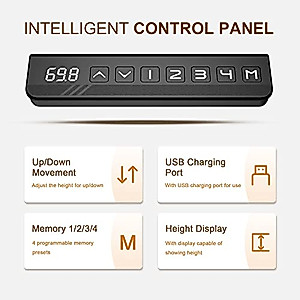 AITERMINAL Electric Standing Desk Frame Dual Motor Height Adjustable Desk Motorized Stand Up Desk-Black(Frame Only)