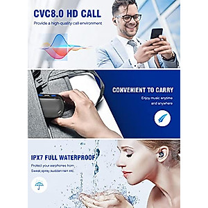 YINPUTENGS Wireless Earbuds Bluetooth 5.3 Headphones Key Control. Headphones 200 Hours Playtime,IPX7Waterproof Stereo in-Ear Built-in Mic,Premium Deep Bass LCD Display,for Sports/Working