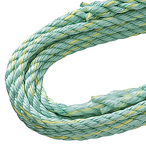 Peakworks Fall Protection Vertical Lifeline Rope with Back Splice and Snap Hook , 75 ft. Length, Green, V84014075