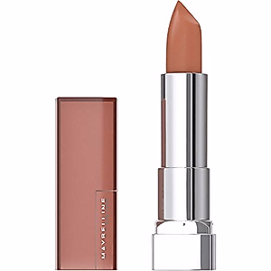 Maybelline Color Sensational Lipstick, Lip Makeup, Matte Finish, Hydrating Lipstick, Nude, Pink, Red, Plum Lip Color, Raw Chocolate, 0.15 oz; (Packaging May Vary)