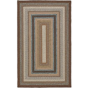 SAFAVIEH Braided Collection 4' x 6' Brown/Multi BRD313A Handmade Country Cottage Reversible Area Rug