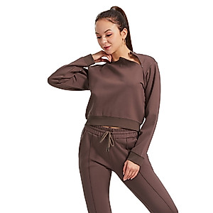 Asoran 2 Piece Tracksuit for Women, Jogging Outfits with Collar Zip, Women’s Long Sleeve Sweatshirts Lounge Pants with Zip