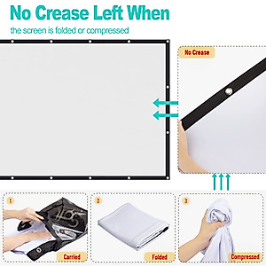 GYUEM 100 inch Projector Screen with Stand, Portable Front & Rear Projection Screen, 4K HD 16:9 Screen Outdoors and Indoors, Setup in Minutes, Home Theater, Presentation