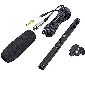 Bestshoot Condenser Interview Microphone Photography Shotgun Mic for Video Camcorders DSLR DV Camcorder 11 inches/27cm Camera Microphone with Metal Holder, Anti-Wind Foam Cap XLR Cable