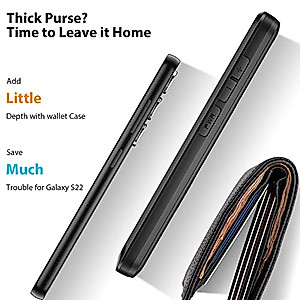 Jiunai Samsung S23 Case, Galaxy S23 Case Wallet Cover Credit Card IDs Cash Holder Shell Sliding Pocket Dual Layer Hard PC Soft Rubber Bumper Phone Cases for Samsung Galaxy S23 5G 6.1'' 2023 Black