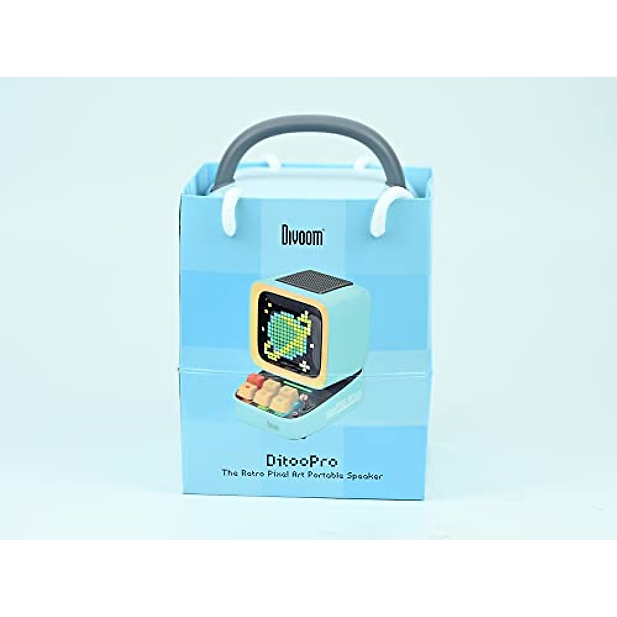 Divoom Ditoo Retro Pixel Art Game Bluetooth Speaker with 16X16 LED App Controlled Front Screen (Blue) …